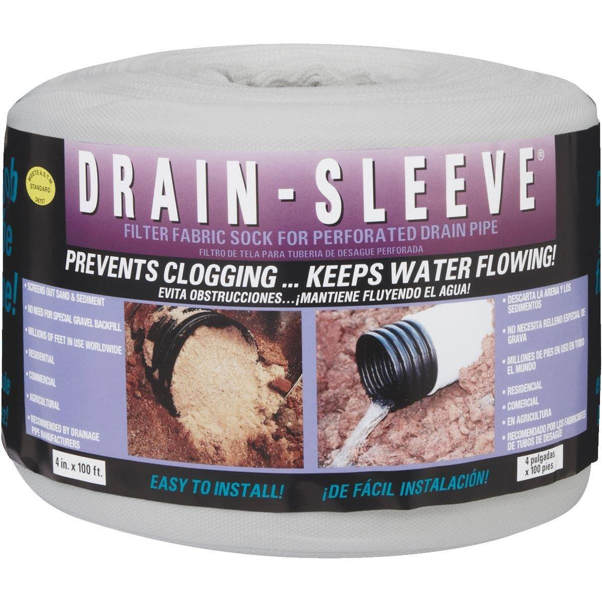 Corrugated Pipe Drain Sleeve 6 in X 100 ft 0620100A — Master Landscape ...